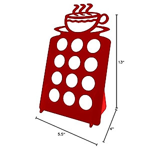 Marketing Holders Coffee Pod Holder Red 12 Slot Condiment Cups Hole Size 2.20" Dressing Restaurant Coffee Shops Office Home Use