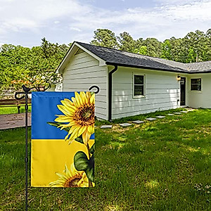 Ukraine Flags, Sunflower Ukrainian National Garden Flag Support 12x18 Double Sided Polyester Outdoor Home Decor, 12 x 18 inches