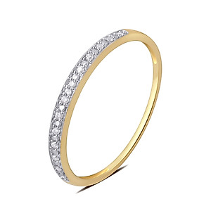 0.05 Carat Round Diamond Wedding Band & Stackable Set in 10K Gold