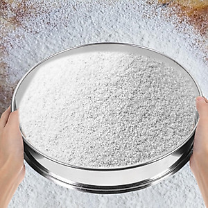 Cabilock Stainless Steel Flour Sifter 150 Fine Mesh Baking Sifter Sieve 30cm