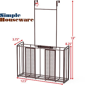 SimpleHouseware Over Cabinet Door Organizer, Mesh Bronze