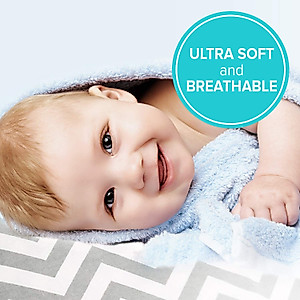 Kushies Baby Fitted Bassinet Sheet, Grey Chevron