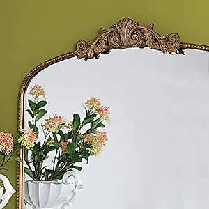 A&B Home Arched Vertical Mirror-Wall Mirror with Gold Metal Frame,40"x31" Large Arch Mirror for Bathroom Bedroom Living Room
