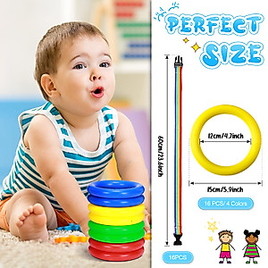 16 Pcs Toddlers Walking Ropes Preschool Walking Rope for Kids Colorful Line Safety Loops Detachable Transition Rope for Children's School Kindergarten Outdoor Supplies Wrist Leashes