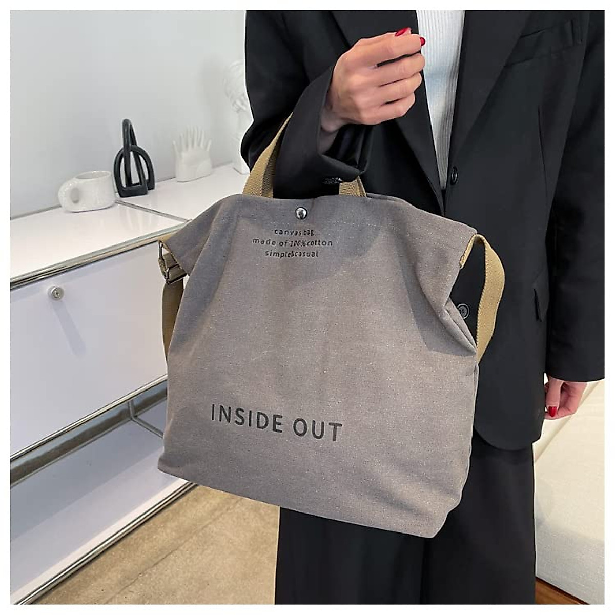 Large Sling Crossbody Shoulder Bag Purse Hippie Hobo Gypsy Bohemian Hobo Crossbody Shoulder Bag, Aesthetic Handbag Fairy Grunge Tote Bag (grey)