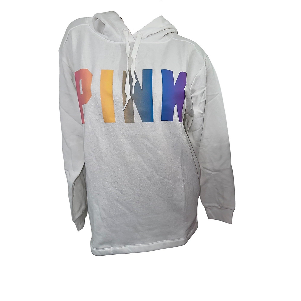 Victoria's Secret Pink Fleece Campus Pullover Sweatshirt Hoodie Color White New (as1, alpha, x_l, regular, regular)