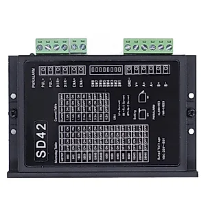 Stepper Motor Driver, 2 Phase Digital Electronic Aluminum Alloy Controller Easy to Install DC20~50V 1.0~4.2A Micro Step Resolutions SD42