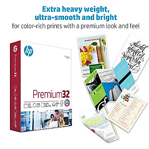 HP Paper Printer | 8.5 x 11 Paper | Premium 32 lb | 1 Ream - 500 Sheets | 100 Bright | Made in USA - FSC Certified | 113100R
