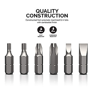 NEIKO 10048A Security Bit Set 100-Piece Set Cr-V Steel 1/4-inch Adapters Phillips Slotted Hex Torx Star Tamperproof Pozi Square Spanner Torque Tri-Wing Clutch Spline Wing Nut, Security Torx Bit Set