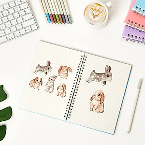 MSTONAL 3 Pack Small Spiral Notebook, A6 Dotted Notebook 4.3" x 5.7", 100GSM 5x5mm Dot Grid, 80 Sheets/160 Pages, Small Dotted Spiral Notebooks Journals for Writing, Sketch Book