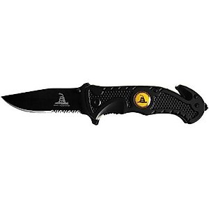 Don't Tread On Me MARINES Black Blade ASSISTED OPENING POCKET KNIFE