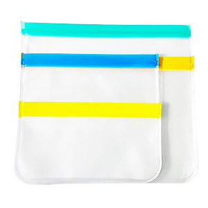 24Pcs Reusable Freezer Bags Food Storage Bags WLRGOOD Flat Silicone Bags Leakproof BPA Free Freezer Gallon/Lunch/Sandwich/Snack Reusable Storage Bags for Meat Fruit Veggies Travel Home Storagation