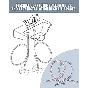 ALEASHA 72” Length Faucet Supply Lines,Flexible Faucet Hose Connector 3/8" to 3/8" Female Compression Thread Stainless Steel Braided Bathroom Kitchen Faucet Extension Water Supply Line,2Pcs