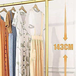 UEIDIHI Clothing Clothes Rack, Rolling Garment Organizer with Wheels and Bottom Rod, Portable Clothes Organizer Rod for Display & Hanging Clothes,Black,59in