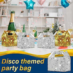 Disco Party Treat Boxes Disco Ball Goodie Boxes Paper Candy Goodie Boxes 70s 60s Disco Dance Party Decorations Disco Treat Boxes for Disco Birthday Wedding Bachelorette Party Decor Supplies 12 Pcs