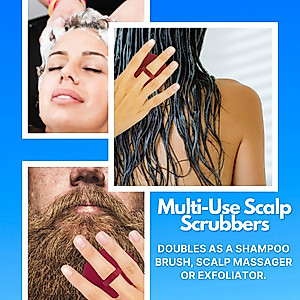 G.B.S Hair Brush Massager Shampoo Hair Scalp Soft Dandruff Cleaning Shower Massager 4 Pack for Men Women Kids The Best Invigorating Head Scrubber! Christmas Day Gift Birthday Gift Father's Day