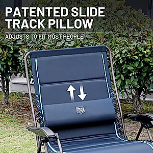 TIMBER RIDGE 33In Wide XXL Zero Gravity Reclining Side Table Full Padded Lounge Chair for Outdoor Camping Patio Lawn, Heavy Duty Supports 500lbs, Blue