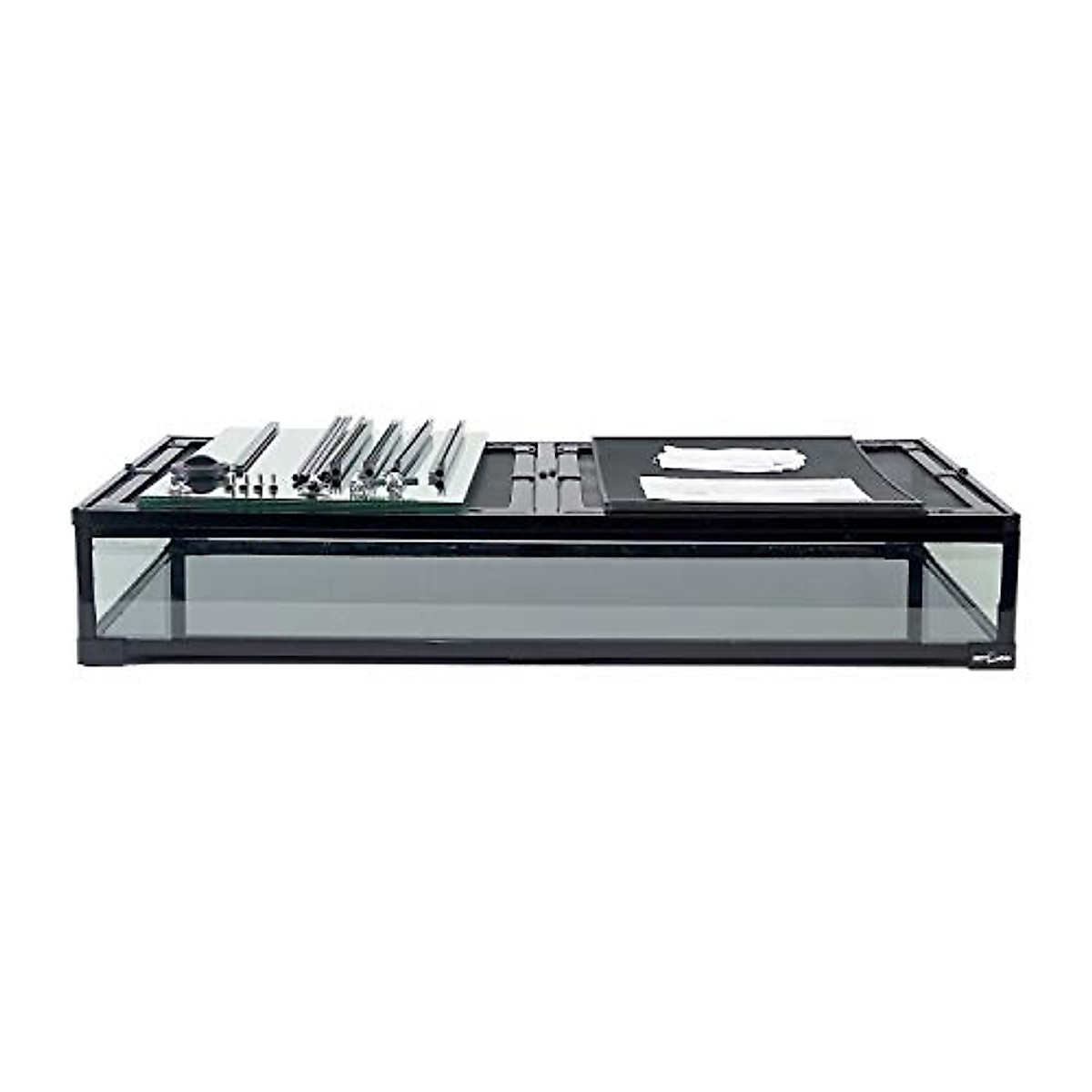 REPTI ZOO 85 Gallon Reptile Glass Terrarium, 48" x 24" x 18" Double Hinge Door with Screen Ventilation Reptile Terrarium (Knock-Down)
