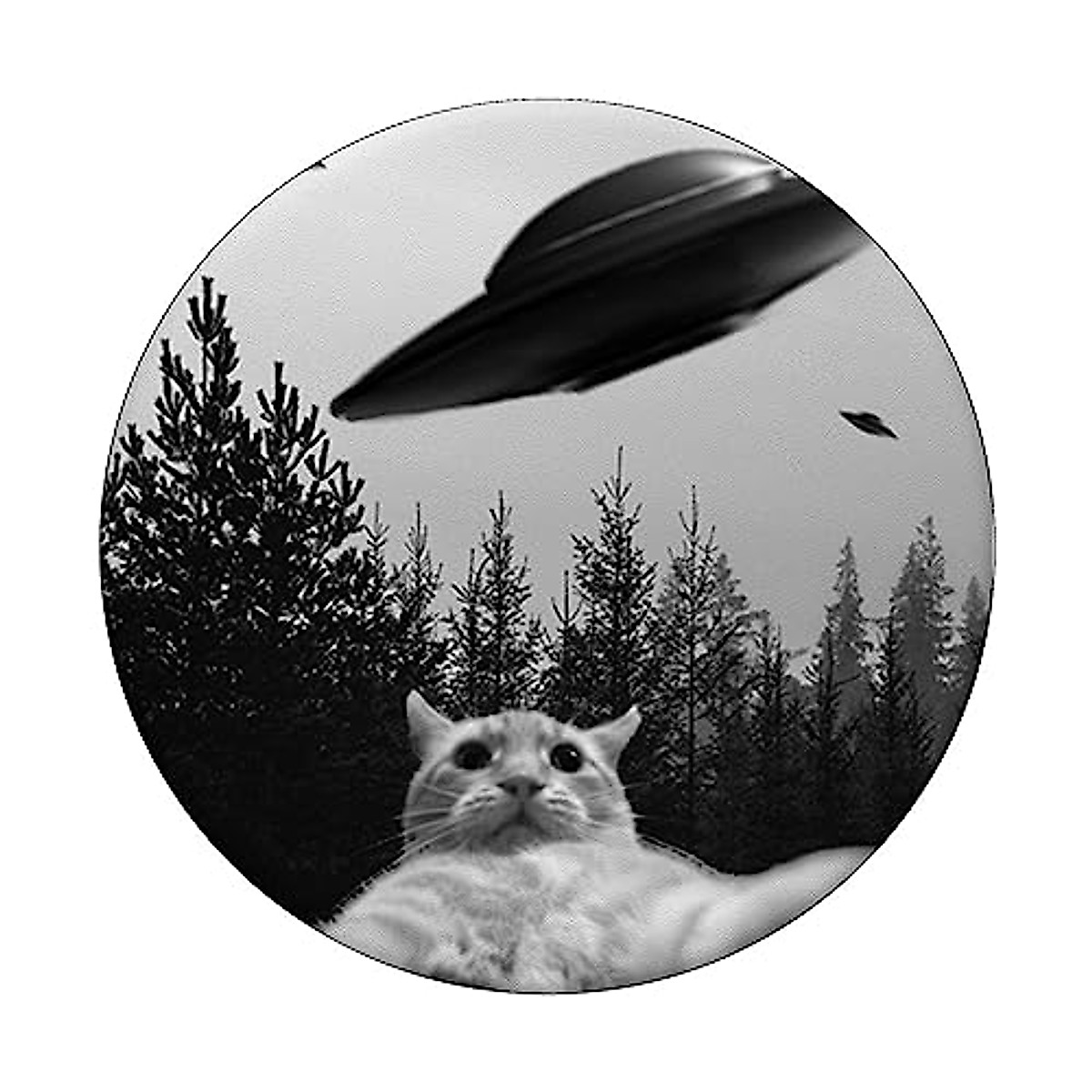 Alien Cat UFO Funny Cat PopSockets Standard PopGrip
