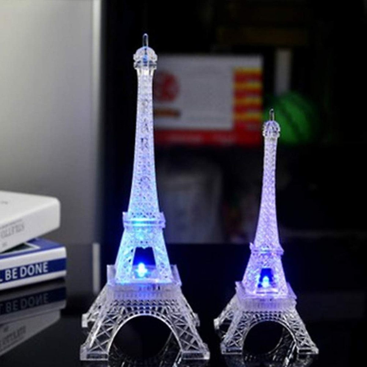 NUOBESTY 2pcs Eiffel Tower Night Lights LED Table Lamps RGB Color Changing Lamps Eiffel Tower Ornaments for Living Room Bedroom Nursery Room 136cm