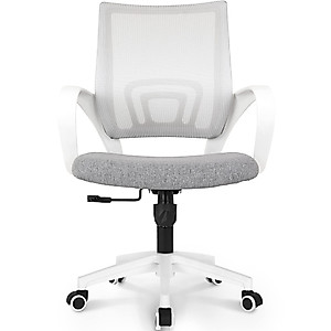 NEO CHAIR Office Computer Desk Chair Gaming - Ergonomic Mid Back Cushion Lumbar Support with Wheels Comfortable Blue Mesh Racing Seat Adjustable Swivel Rolling Home Executive (Grey)