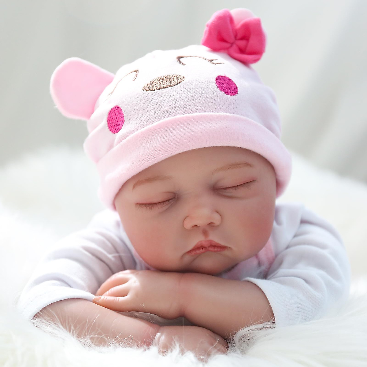 Kaydora Reborn Baby Dolls Girl - 22 Inch Soft Cloth Body Newborn Girl Doll, Realistic Sleeping Baby Doll That Look Real for Kids Age 3+