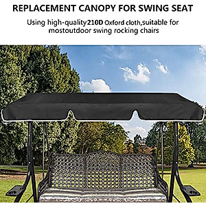 BTURYT Outdoor Sunproof Patio Swings with Canopy 210D Oxford Fabric,Patio Swing Canopy Waterproof Top Cover,Replacement Canopy Cover for 2/3-Seater-Swing-(top Cover + Chair Cover)