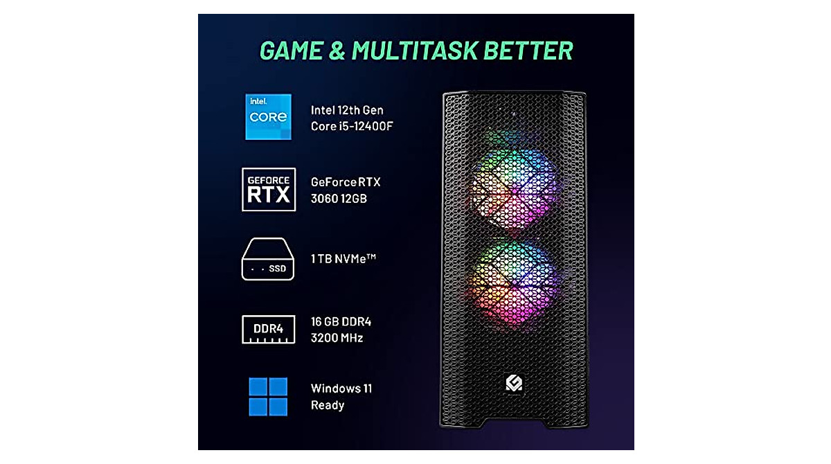 Skytech Blaze 3.0 Gaming PC Desktop with RTX 3060 and i5 Processors
