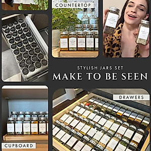 FINESSY Empty Glass Spice Jars with Label 24 Pack, 4 oz Glass Spice Jars with Shaker Lids, Spice Bottles Empty Glass with Labels, Glass Spice Containers with Labels and Lids, Seasoning Containers