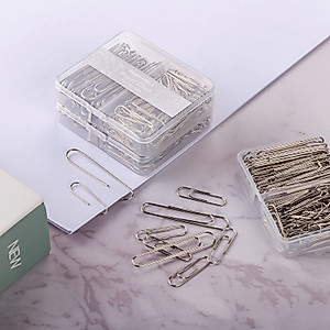 FUDAO FAMILY Paper Clips Assorted Sizes, Large Paper Clips, Small Paper Clips, Paper Clip, Paperclips, Pack of 3 Boxes of 100 Clips Each (300 Clips Total)