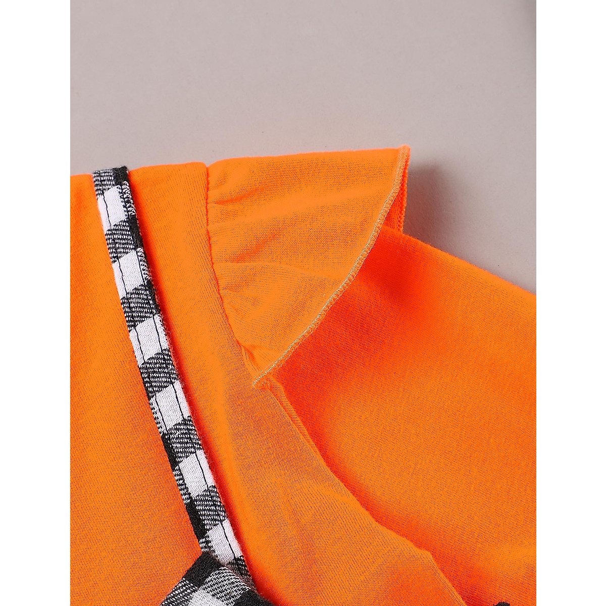 RCPATERN Toddler Halloween Outfit Ruffle Shirt Pumpkin Dress Halloween Infant Girl Clothes for 12M-5Y Orange