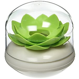 Gracallet Green Lotus Cotton Swab Holder, Small Q-Tips Toothpicks Storage Organizer