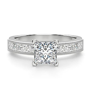 Princess Cut Moissanite engagement rings for women 10K 14k 18K gold ring 8 Style Platinum Plated Silver Princess moissanite rings - 3914
