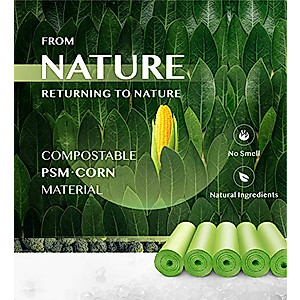 Compostable Trash Bags - FORID 13 Gallon Tall Kitchen Garbage Bags 80 Count Unscented Trash Can Liners 55 Liter Medium Wastebasket Bags for Bathroom Home Bedroom Office Garbage Can (5Rolls/Green)