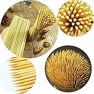 HANSGO Wooden Candy Apple Skewer Sticks, 6mm 5.25inch Natural Bamboo Skewers BBQ Caramel Apple Sticks Cotton Candy Stick Rock Candy Stick Skewer Semi Pointed Lollipop Sticks Barbecue Corn Dog