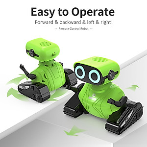 GILOBABY Robot Toys, Remote Control Robot Toy, RC Robots for Kids with LED Eyes, Flexible Head & Arms, Dance Moves and Music, Birthday Gifts for Boys Ages 3+ Years (Green)