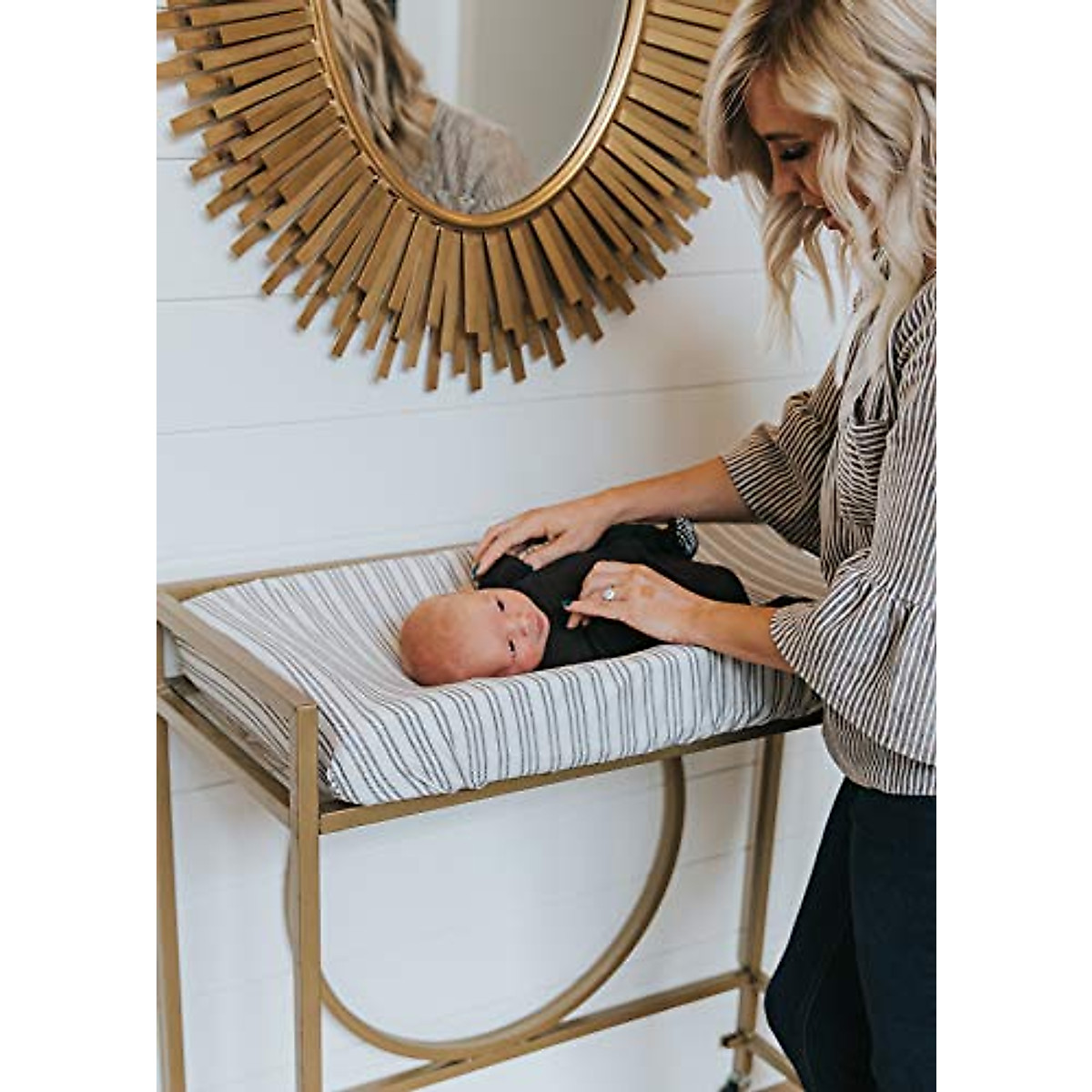 Premium Knit Diaper Changing Pad Cover"Midtown" by Copper Pearl