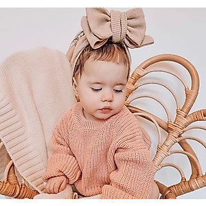 GEZISAN Baby Headbands Waffle Hairband with Bows for Baby Girls Newborn Infant Toddlers Kids