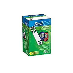 ReliOn 30G Ultra-Thin Lancets, 100-ct | ReliOn Prime Blood Glucose Test Strips, 25-ct | Bundled Set