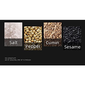 ZeeDa Salt and Pepper Grinder Adjustable Ceramic Sea Salt Grinder & Pepper Grinder Glass Salt and Pepper Shakers Pepper Mill & Salt Mill (Black)