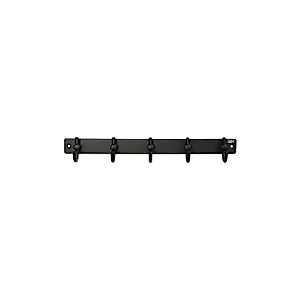 FantasHome 15" Wall Mounted Metal Hook Rack with 5 Hooks - Black