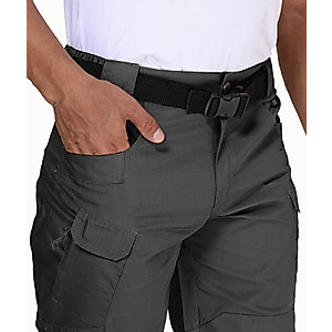 URBEST Tactical Shorts for Men Waterproof Breathable Quick Dry Hiking Fishing Cargo Shorts with Multi Pockets(NO Belt)