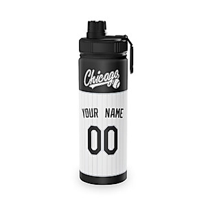 INAOO Chicago Tumbler Coffee Cup 18 oz Custom Name Number for Men Women Youth Gifts