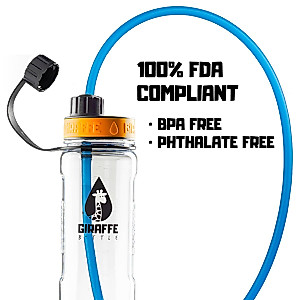 Giraffe Bottle Journey Hydration System, Clear Tritan Bottle, 36 inch / 91 cm Journey Straw