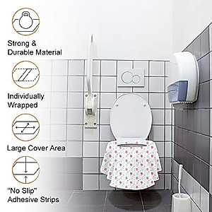 Toilet Seat Cover Disposable XL, 30 Pack Extra Large Full Cover Individually Wrapped Portable for Travel Perfect for Toddlers Potty Training Ideal for Adults and Kids