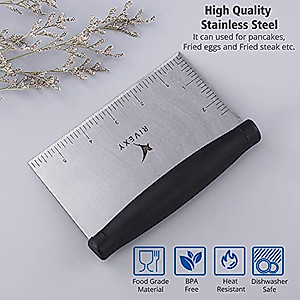Rivexy Griddle Scraper Stainless Steel – Grill Scraper for Griddle, Griddle Scraper Tool, Flat Top Grill Scraper, Dough Scraper use for Chopping, Dicing, Cutting, Mixing Food and Cleaning