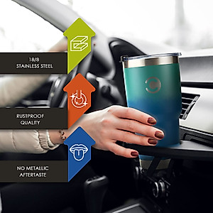 Stainless Steel Vacuum Insulated Tumbler With Lid & 2 Straws – Powder Coated Double Wall Travel Mug With Flip Lid For Hot & Cold Drinks For Home And Outdoor Reusable Modern Water Flask. 20oz