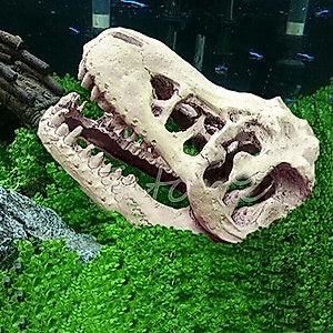 ChyJoey Easter Island Dinosaur Fossil Stone Statue Ornament Fish Tank Aquarium Decoration Reptile Tank Artificial Home Decor
