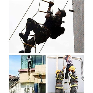 WSYZHL Fire Escape Ladder, Fire Escape Ladder, Emergency Safety Portable Rope Ladder, 2-18 Story Homes Reusable Compact Lightweight External Rescue Ladder/50M/164Ft