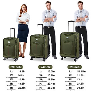 Verdi Softside Expandable Luggage with Spinner Wheels, color, 2-Piece Suitcase Set (20/24) olive